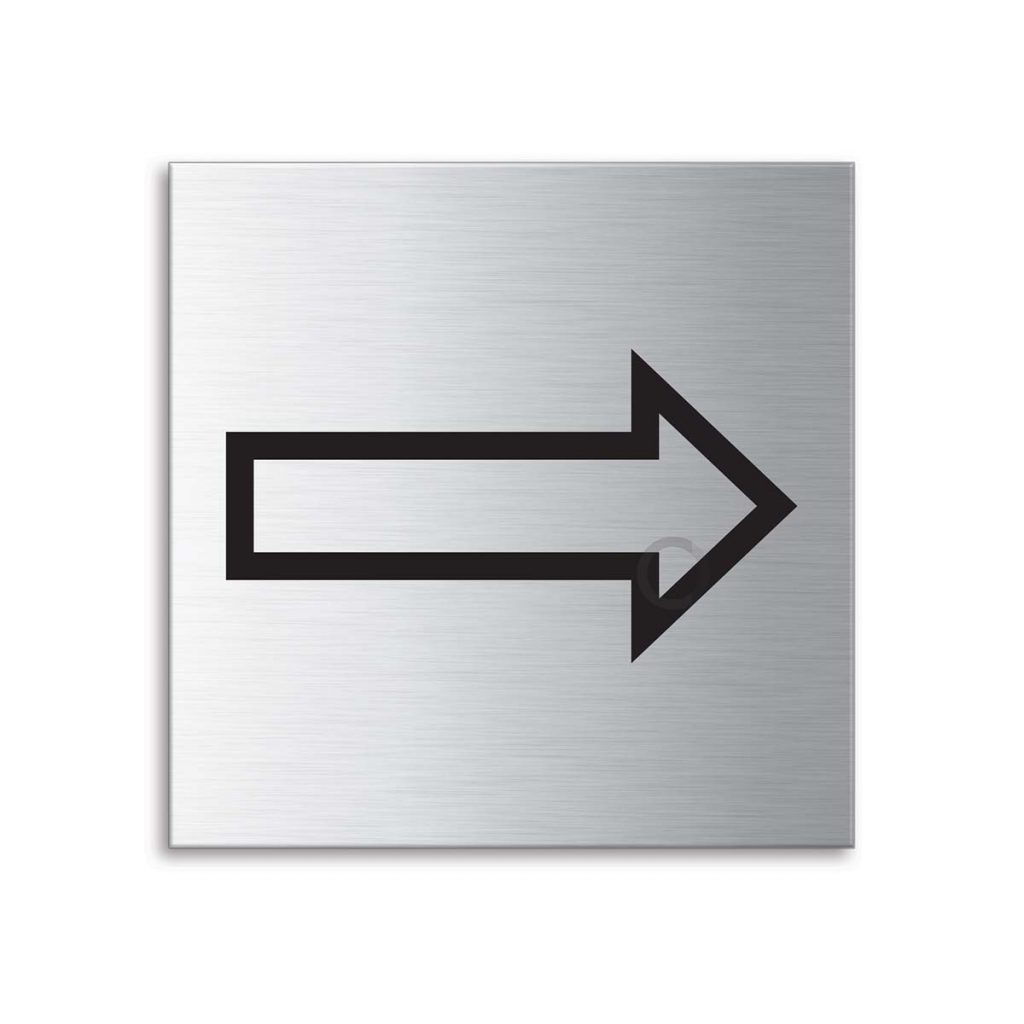 Schild Pfeil Türschild aus Edelstahl