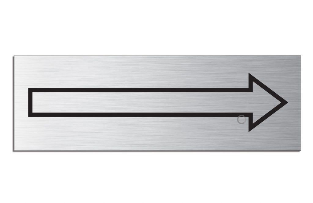 Schild Richtungspfeil 240x80 mm Hinweisschild aus Aluminium
