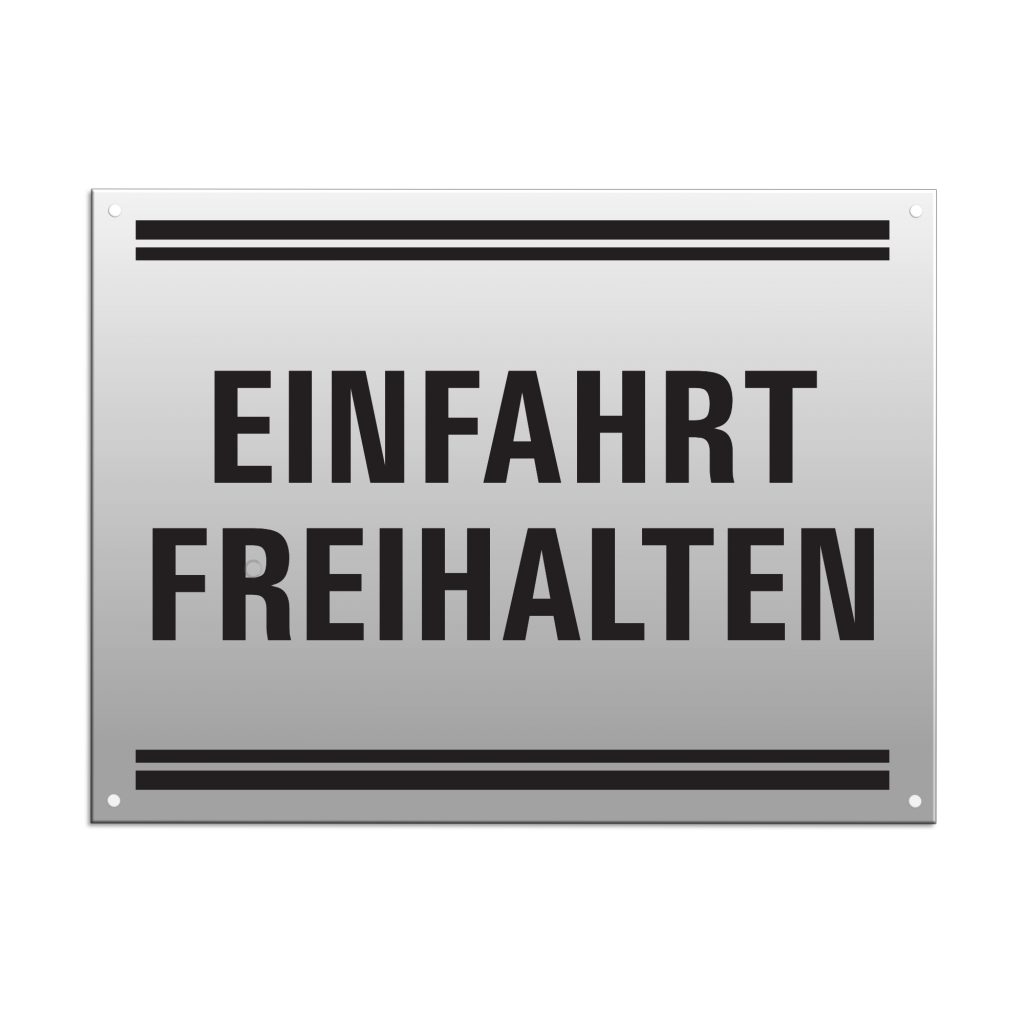 Schild Einfahrt freihalten 200x150 mm Hinweisschild Aluminium