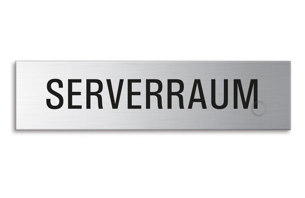 Schild Serverraum 16x4 cm Türschild aus Edelstahl