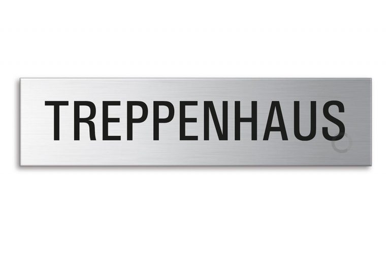 Schild Treppenhaus 16x4 cm Türschild aus Edelstahl